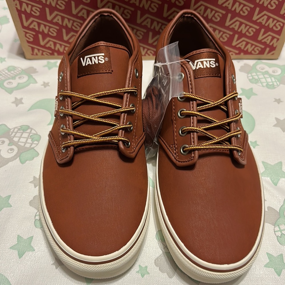 Vans Atwood Leather Brown/Marshmallow Men’s Sneakers … - Gem